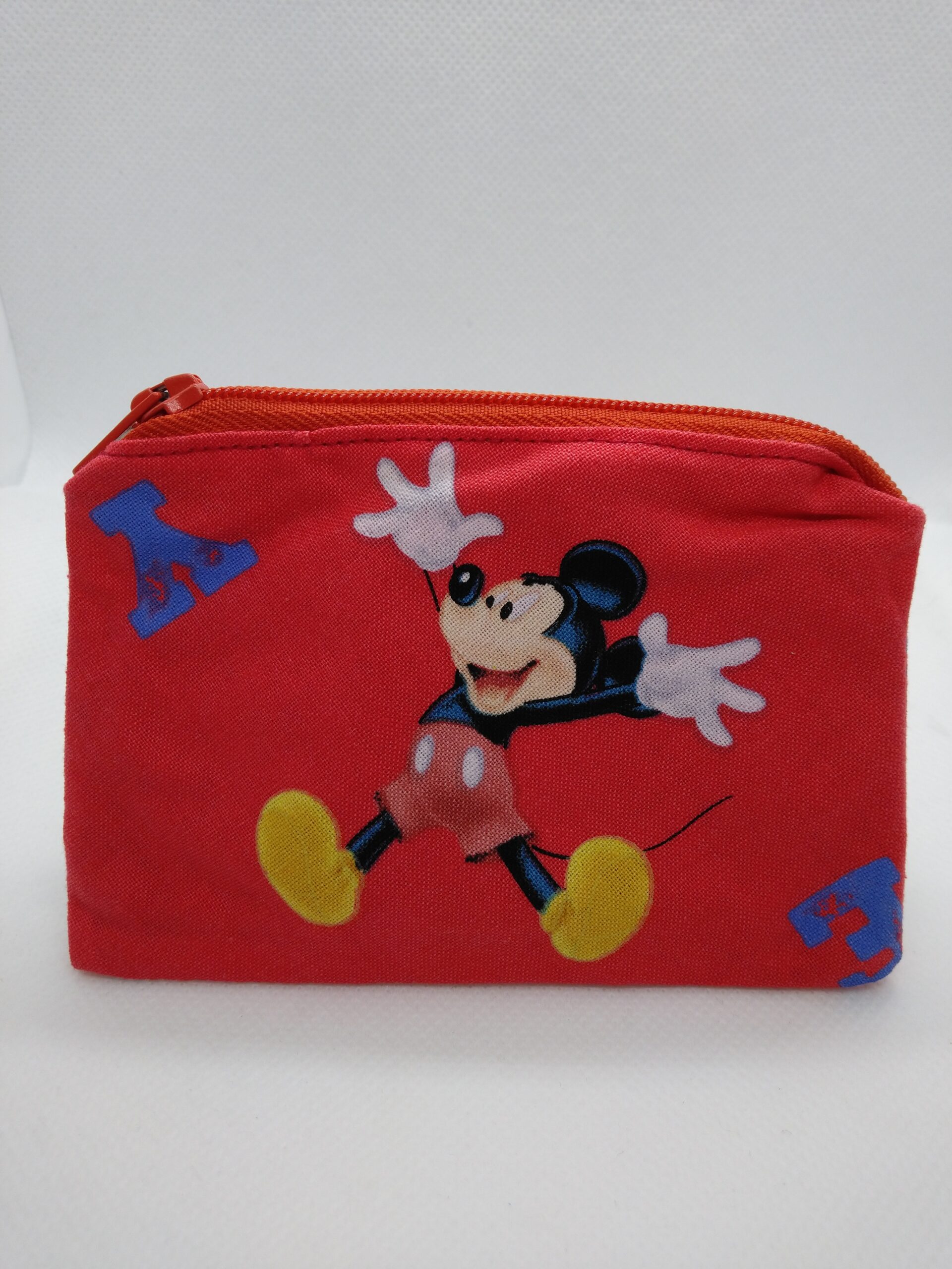 Handmade zipper coin purse made with Mickey Mouse fabric ...