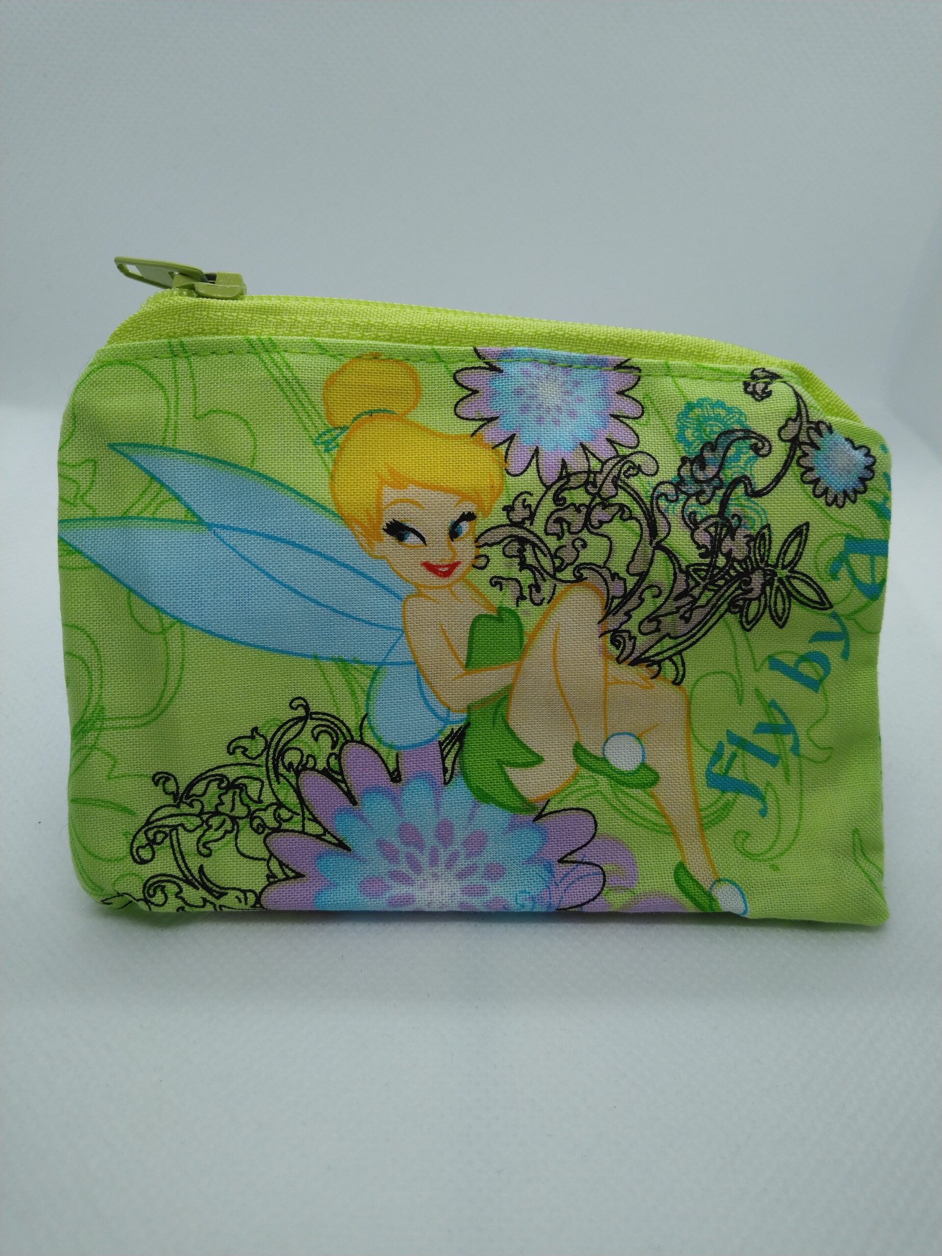 Handmade zipper coin purse made with Tinkerbell fabric ...